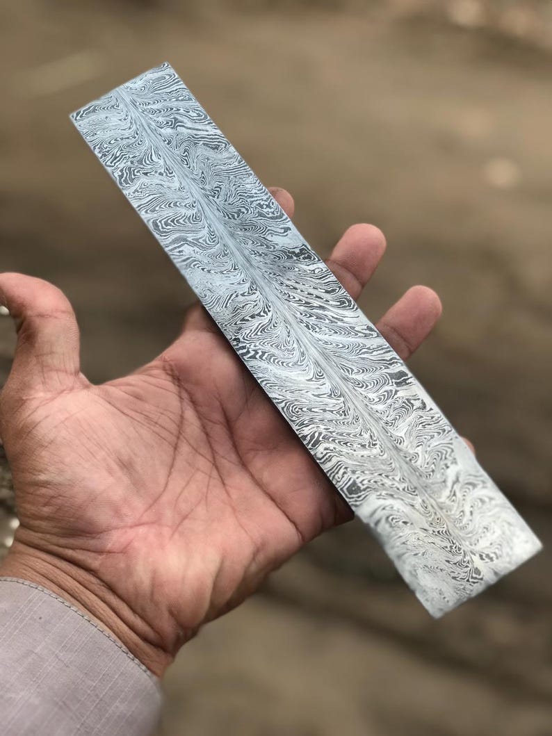 Hand-forged Damascus Steel Billet Bar | Knife Making DIY Material ...