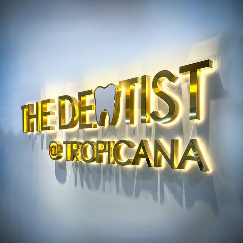 Metal Sign Custom Backlit Sign Outdoor Business Sign Backlit Business ...