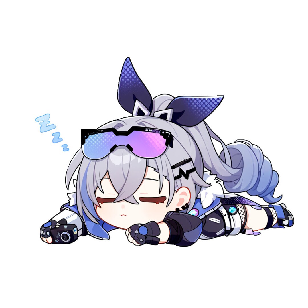 Sleeping Silver Wolf (honkai: Star Rail) Digital Emote - Etsy