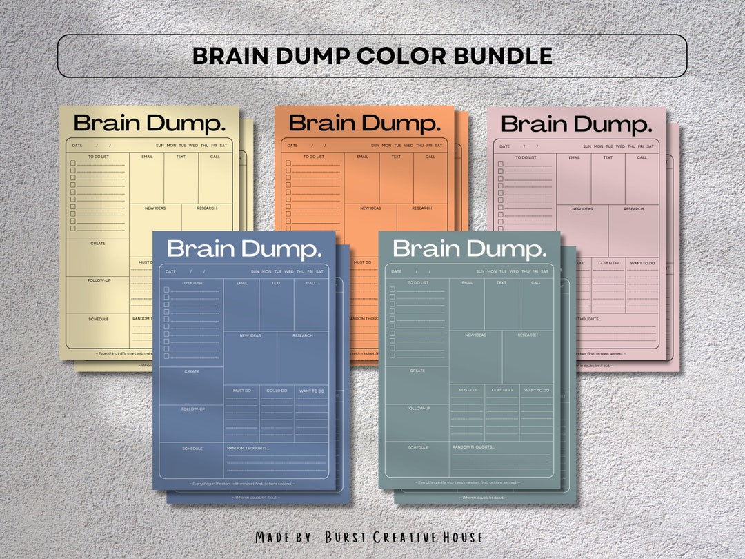 Brain Dump Color Stationery Bundle All-in-one Signature Color Bundle ...
