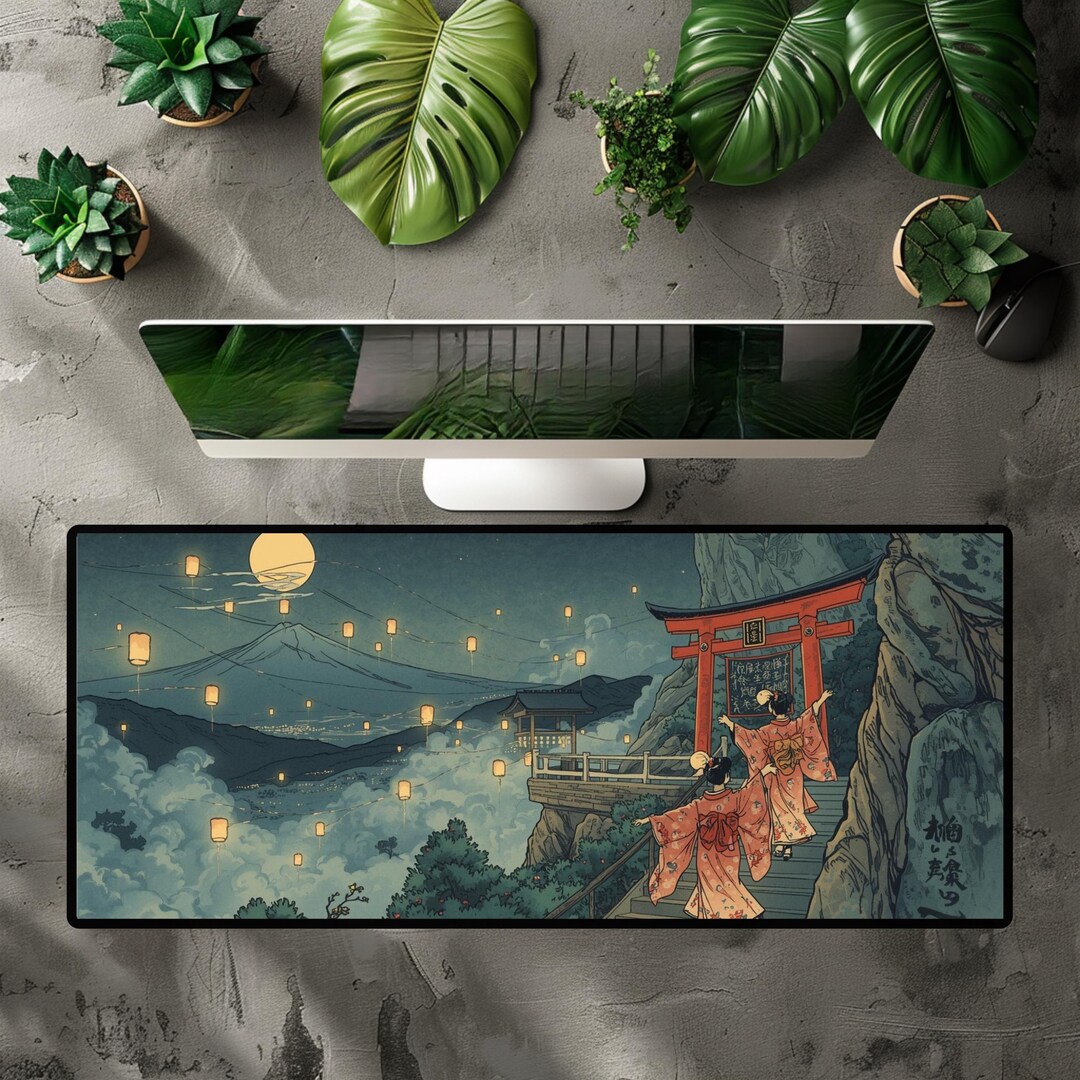 Japanese Torii Desk Mat: Elegant Asian-themed Desk Pad - Etsy
