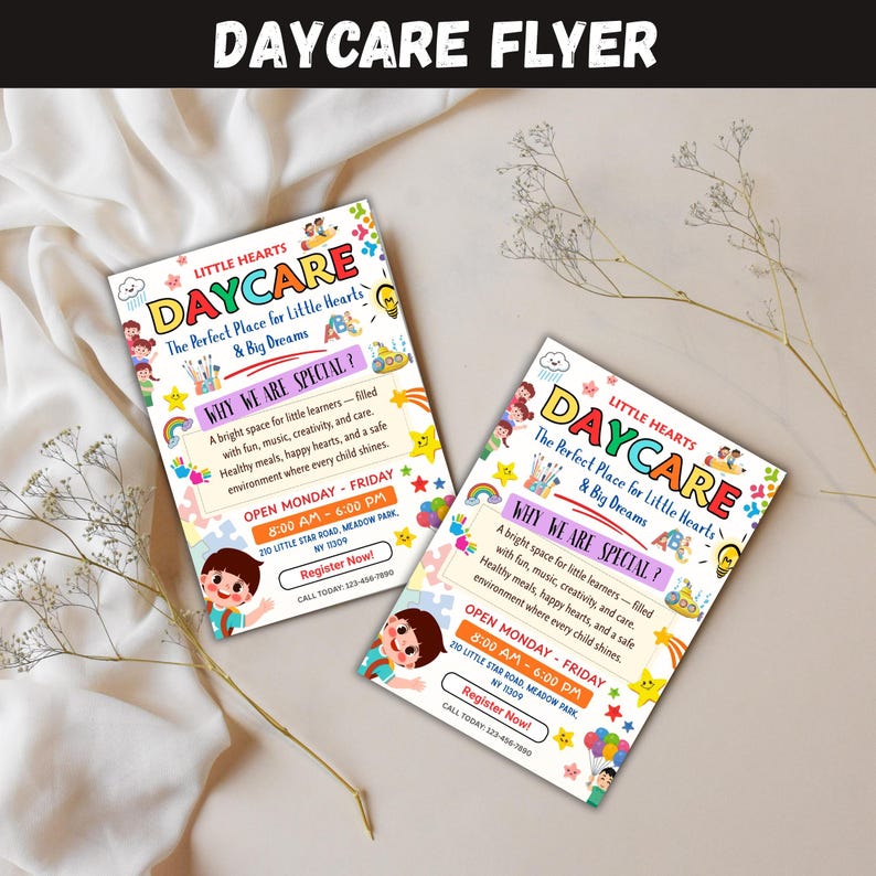 Editable Daycare Flyer Template, Childcare Marketing (instant Download ...