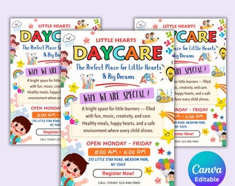 Editable Daycare Flyer Template, Babysitting Flyer Template, Childcare ...