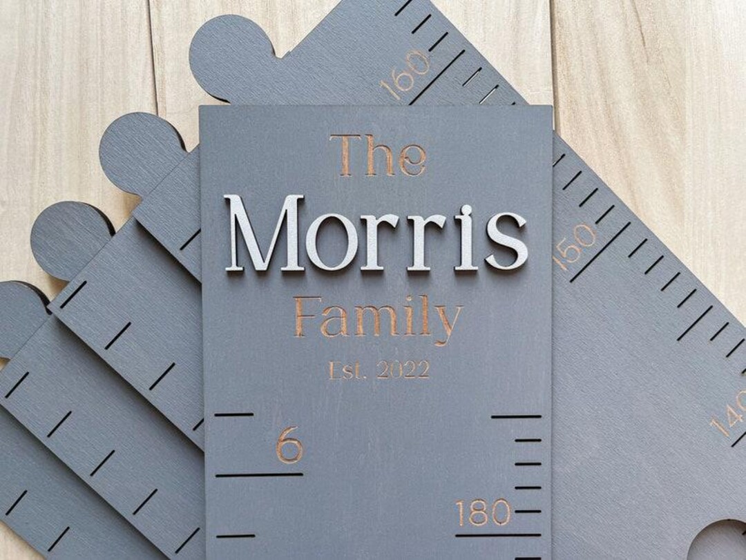 Family Height Chart Baby Growth Chart Wooden Nursery Decor Height Chart for Kids Personalized ...