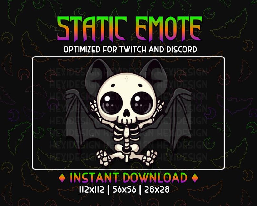 Twitch Emote Skeleton Bat Chibi Skeleton Bat Bones - Etsy Australia