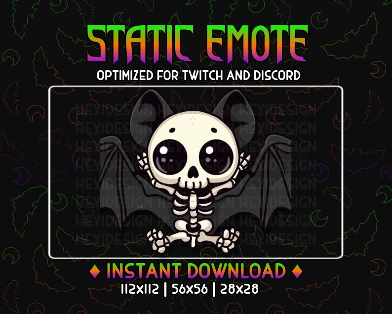 Twitch Emote: Chibi Skeleton Bat (digital File) - Etsy