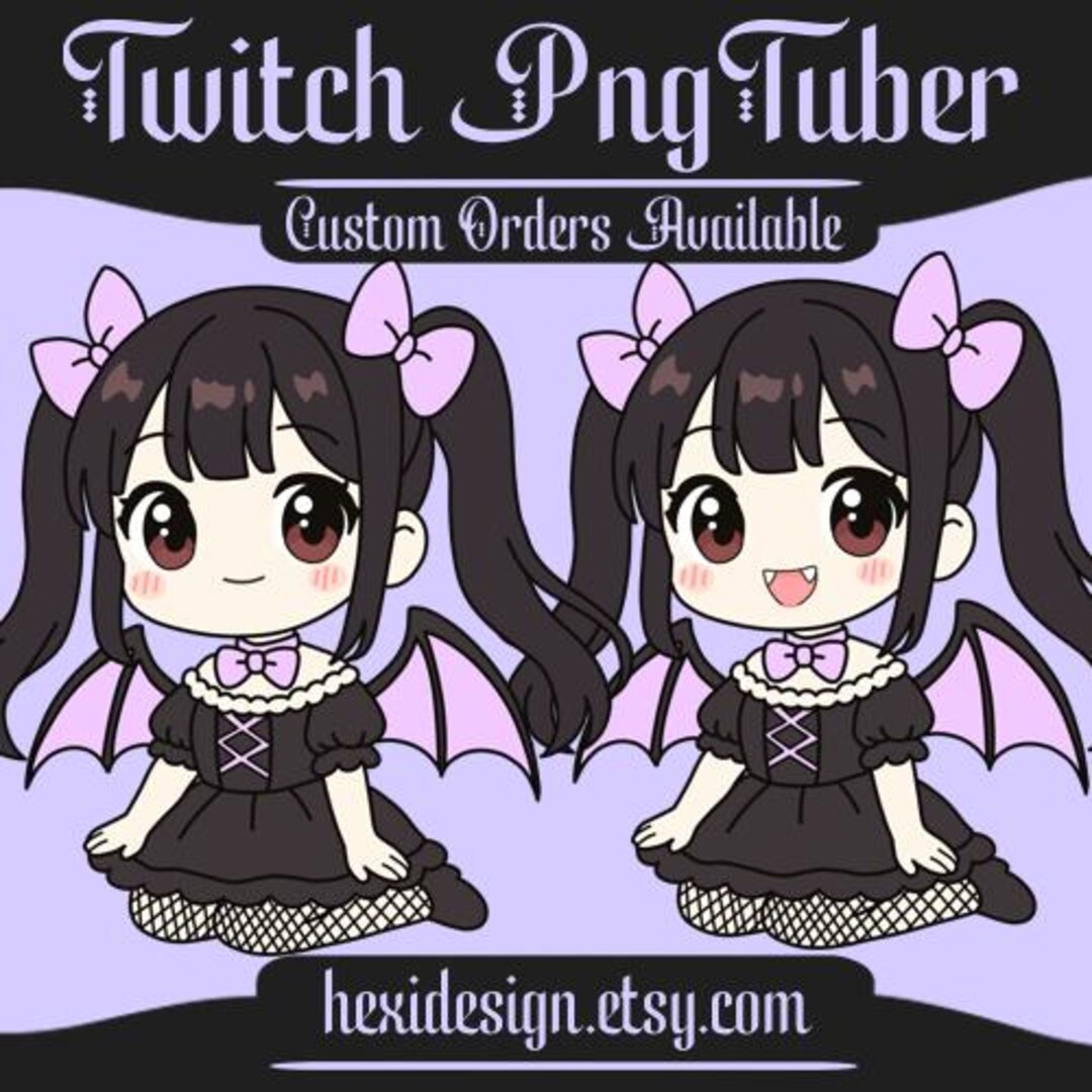 Vampire Bat Chibi Girl | Pngtuber for Twitch Discord Youtube | Stream ...