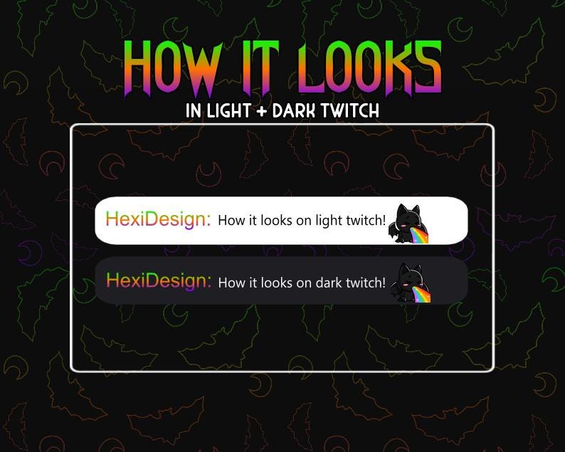 Black Chibi Bat Twitch Emote: Rainbow Puke (digital File) - Etsy