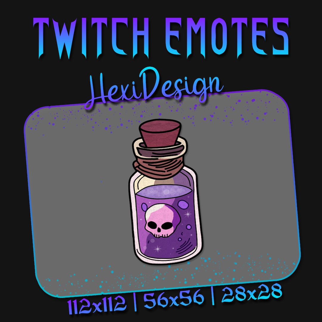Twitch Emote Witchy Potion Bottle With Skull Spell Purple Potion - Etsy