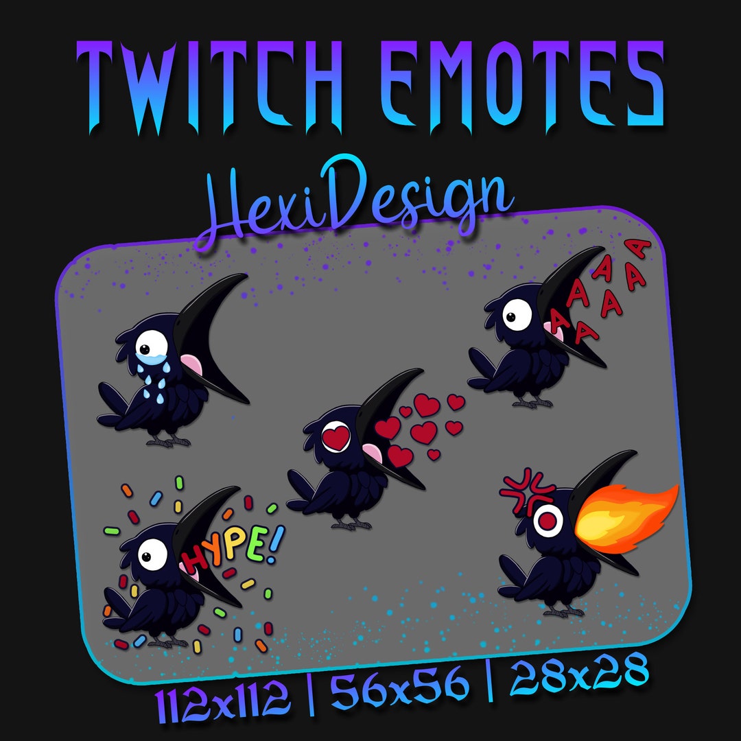 Twitch Emote Crow Emotions Bundle Angry Hype Scream Love Cry - Etsy