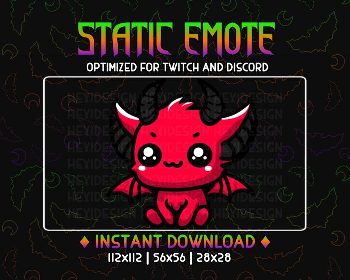 Twitch Red Bat Devil Horns Emote for Streamers Youtube Twitch Discord ...