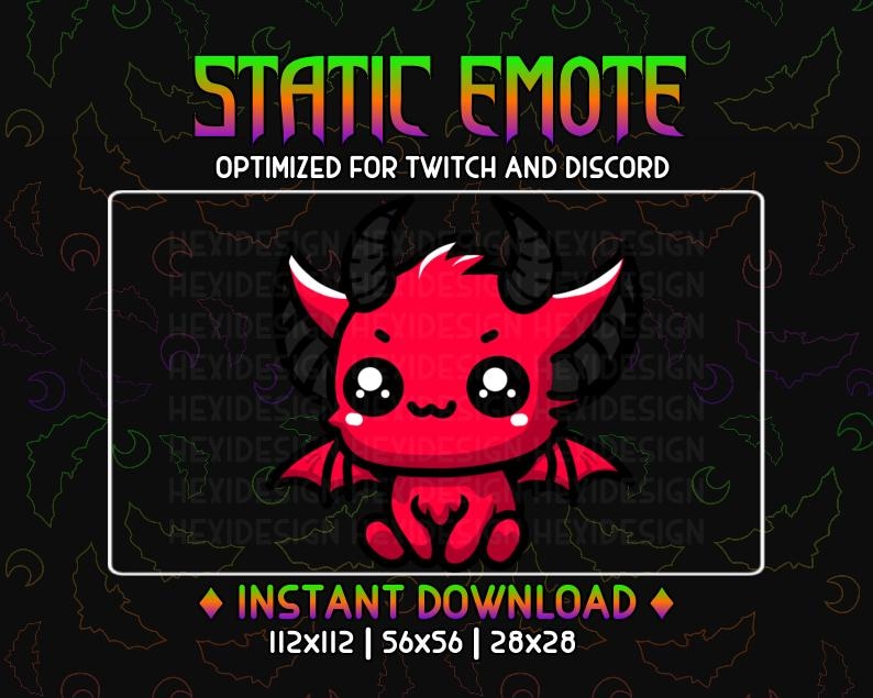 Twitch Red Bat Devil Horns Emote for Streamers Youtube Twitch Discord ...