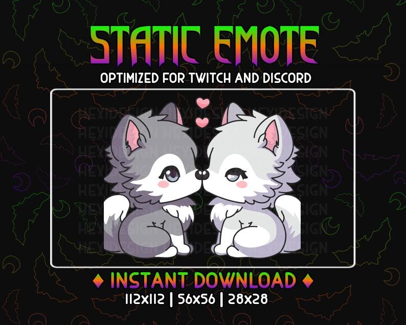 Twitch Emote Kissing Wolves | for Streamers | Youtube Twitch Discord - Etsy