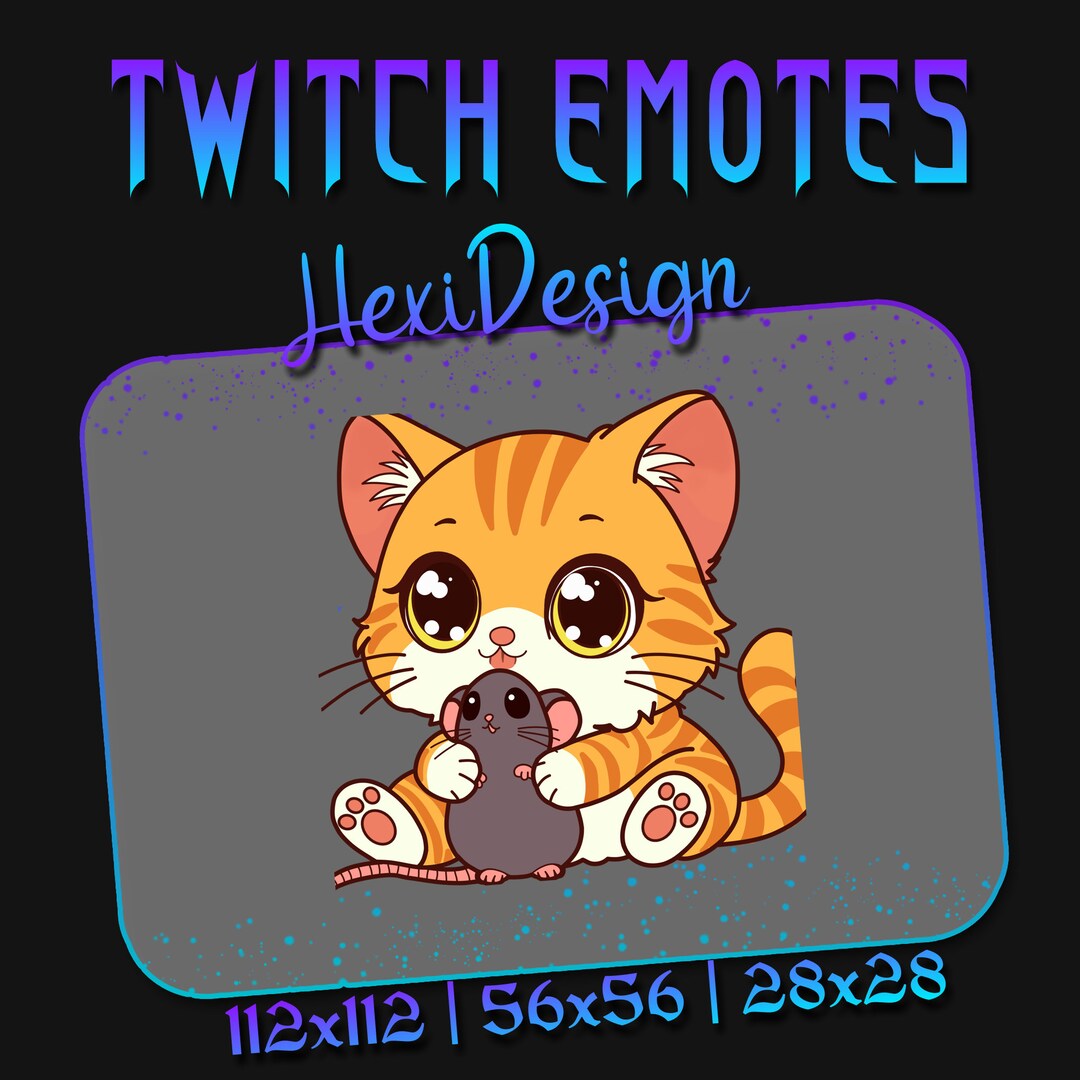 Twitch Emote Orange Tabby With Mouse Friend Cute Chibi for Streamers ...