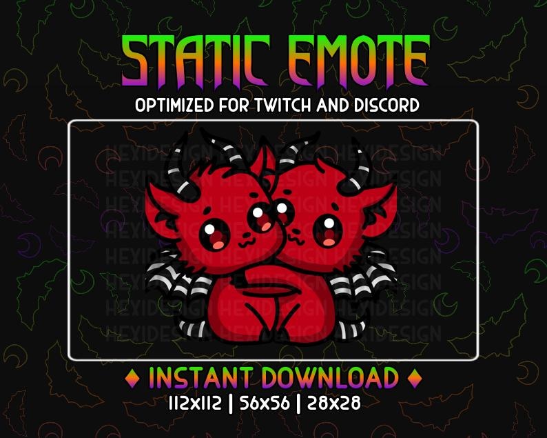 Twitch Red Bat Devil Horns Hugging Emote for Streamers Youtube Twitch ...
