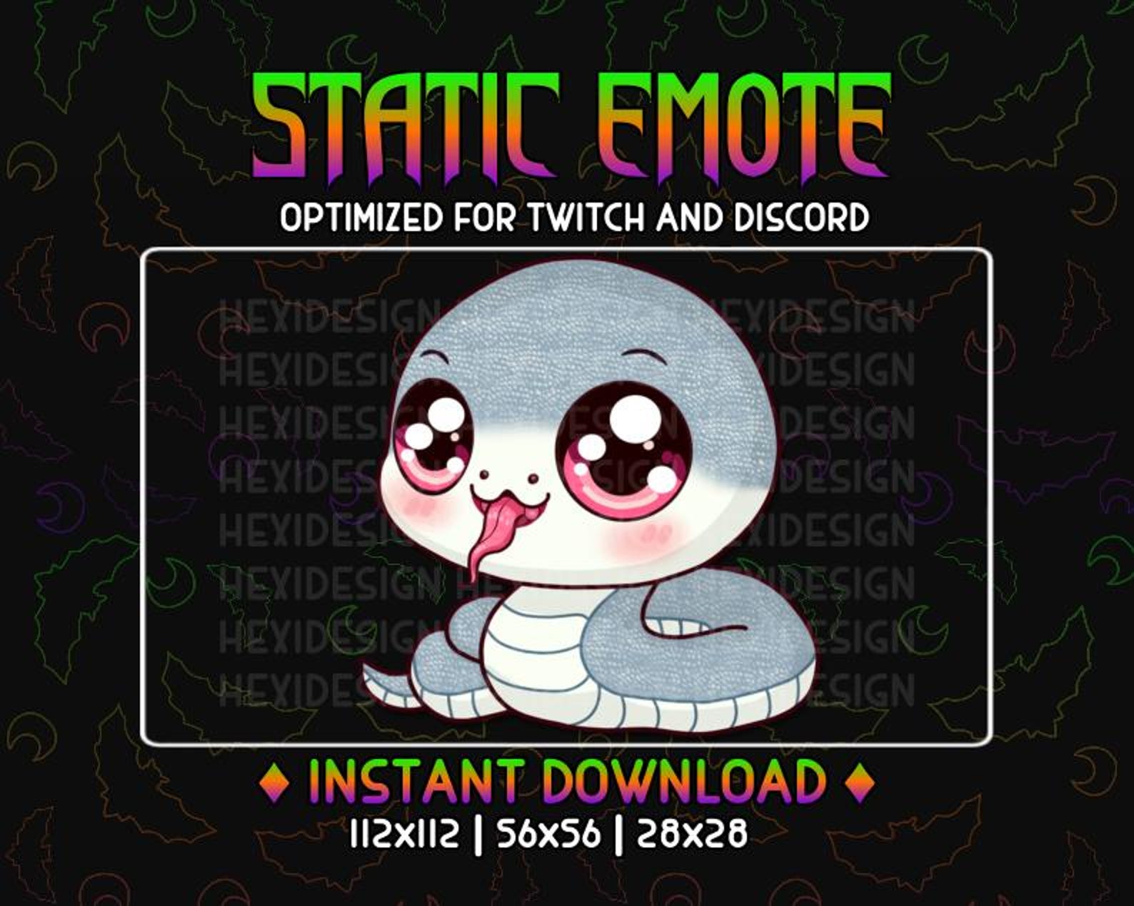 Chibi Snake Twitch Emote (digital File) - Etsy