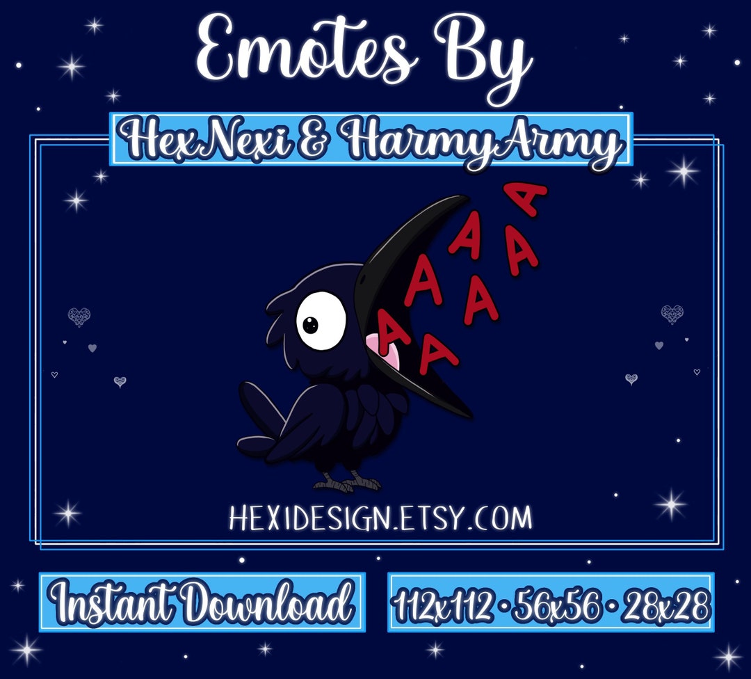 Twitch Emote Screaming Crow Bird Emote - Etsy