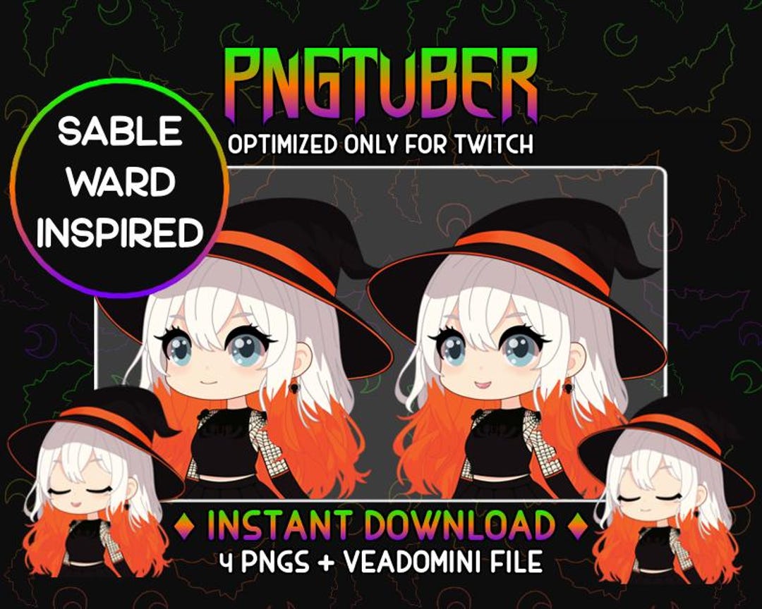 Witch Hat Spider Outfit Pngtuber for Twitch, Youtube, Discord (digital ...
