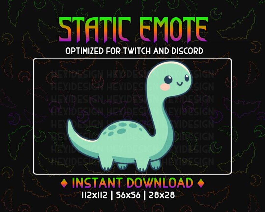 Long Neck Dino Twitch Emote Cute Dino Emote Pastel Dino for Twitch ...