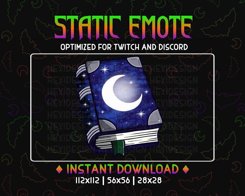Twitch Emote Celestial Witch Spell Book Moon Spellbook - Etsy