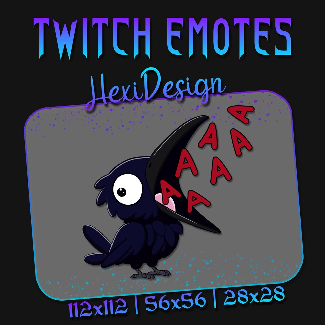 Twitch Emote Screaming A's Crow Bird Emote AHHHHH - Etsy