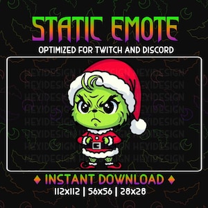 Grinch Twitch Emote: Angry Christmas Streamer Art (digital Download) - Etsy
