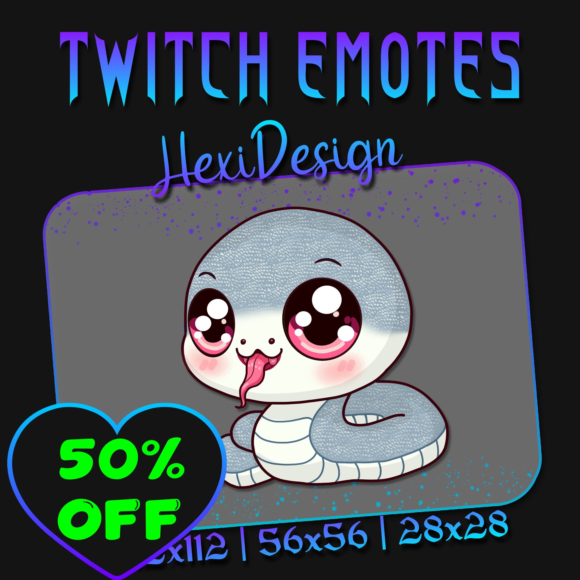 Twitch Emote Cute Chibi Snake Tongue Out - Etsy