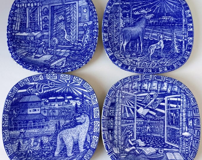 Rorstrand Christmas Porcelain Plate: Selma Lagerlof Nils Holgersson ...