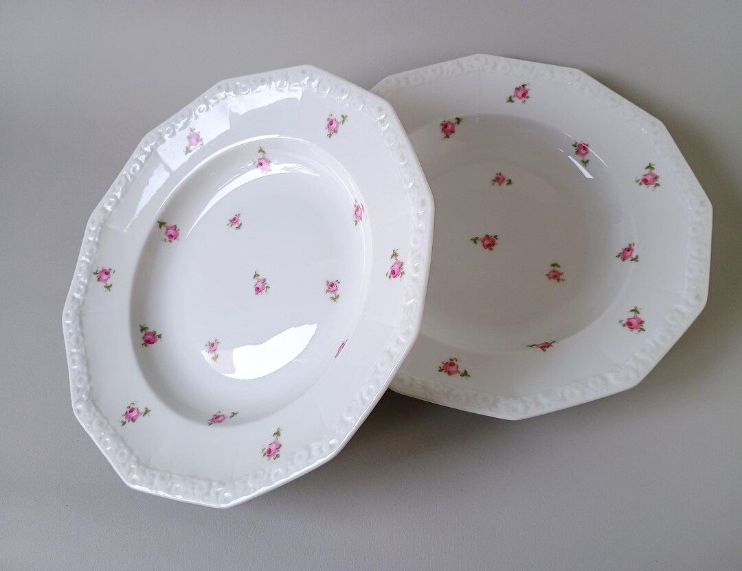 Rosenthal MARIA - SET of 2 Deep Plates - Dekor Roses - Ph.rosenthal ...