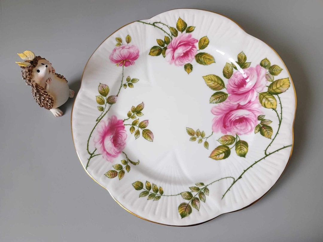 Shelley Rambler Rose With Gold 367 Plate D-20,5 Cm Fine Bone China ...