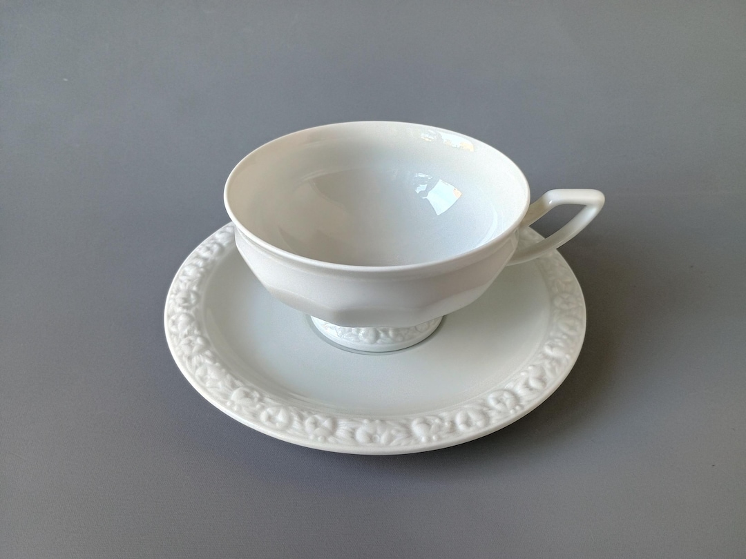Rosenthal Classic Rose Maria - White - Tea Cup and Saucer - Rosenthal ...