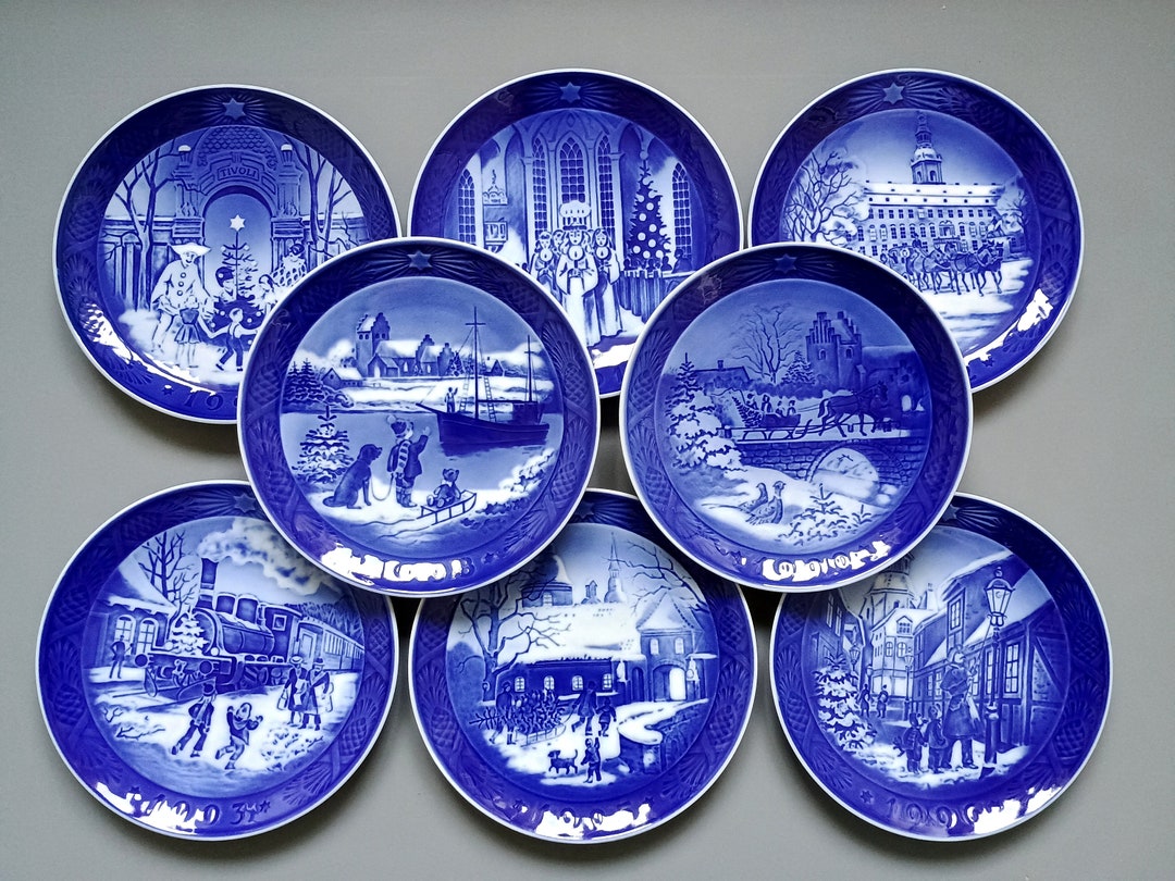 1990-1999 Royal Copenhagen Christmas Porcelain Collection Plates ...