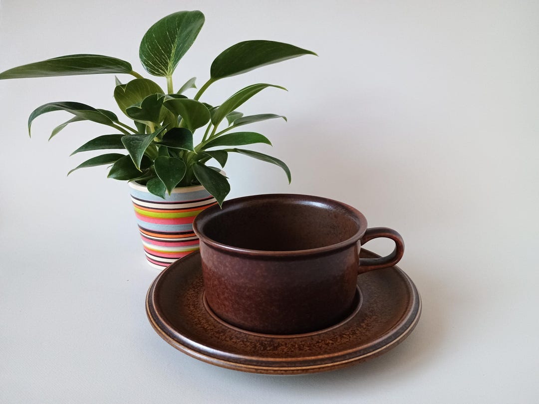 RUSKA Arabia Tea Cup & Saucer RUSKA Arabia Finland Ulla Procopé 60-70s ...