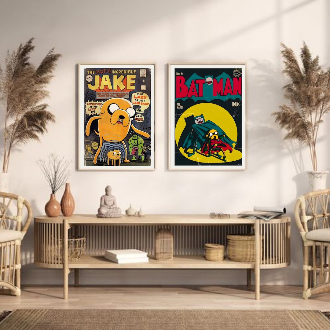 Adventure Time Poster Set of 2, Adventure Time Wall Art, Finn and Jake ...