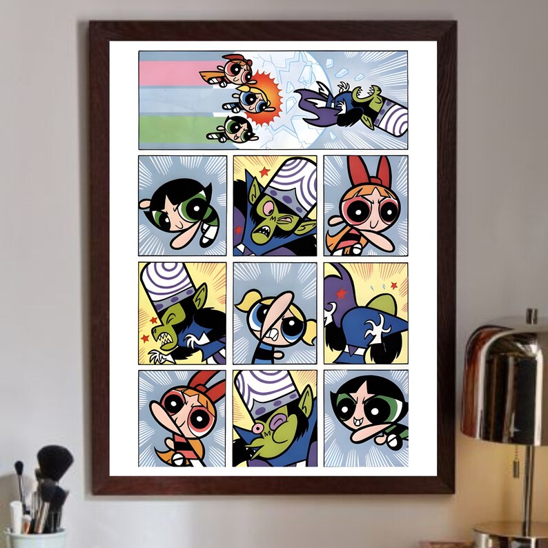 Powerpuff Girls Poster, Powerpuff Girls Wall Art, Kids Room Decor ...