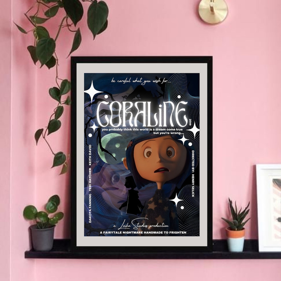 Coraline Poster, Coraline Digital Print, Movie Poster, Coralin Movie ...