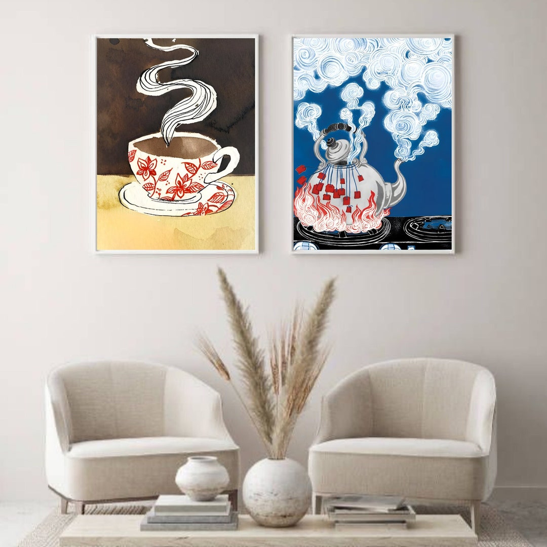 Teapot Poster, Coffee Poster, Japanese Kitchen Art, Japanese Poster ...