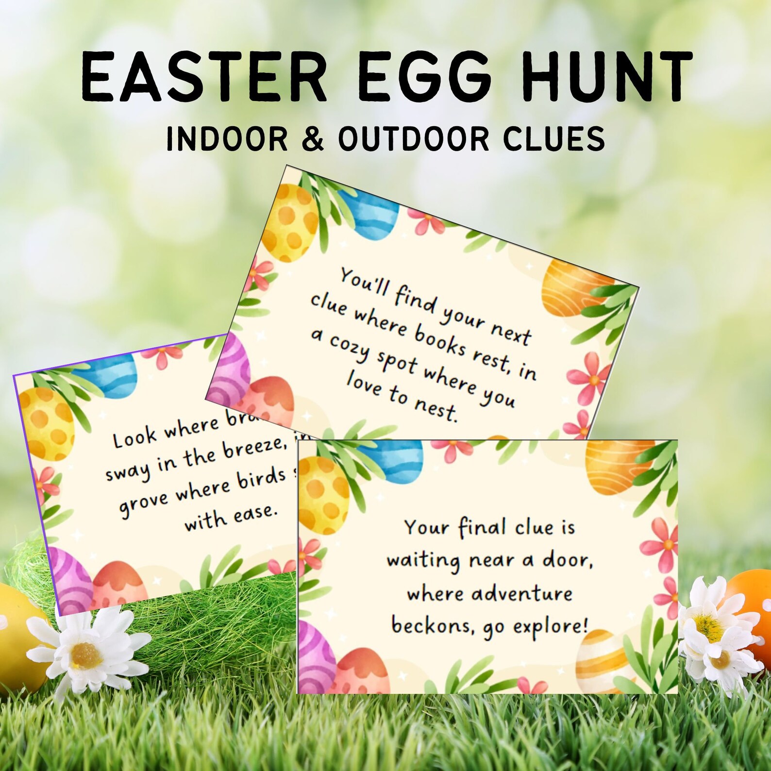 Easter Scavenger Hunt for Kids, Indoor Outdoor Easter Game, Treasure ...
