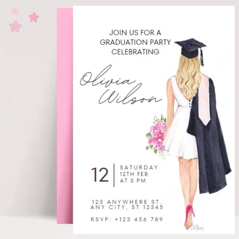 Graduation Party Invitation Template, Editable, Customizable, Print or ...