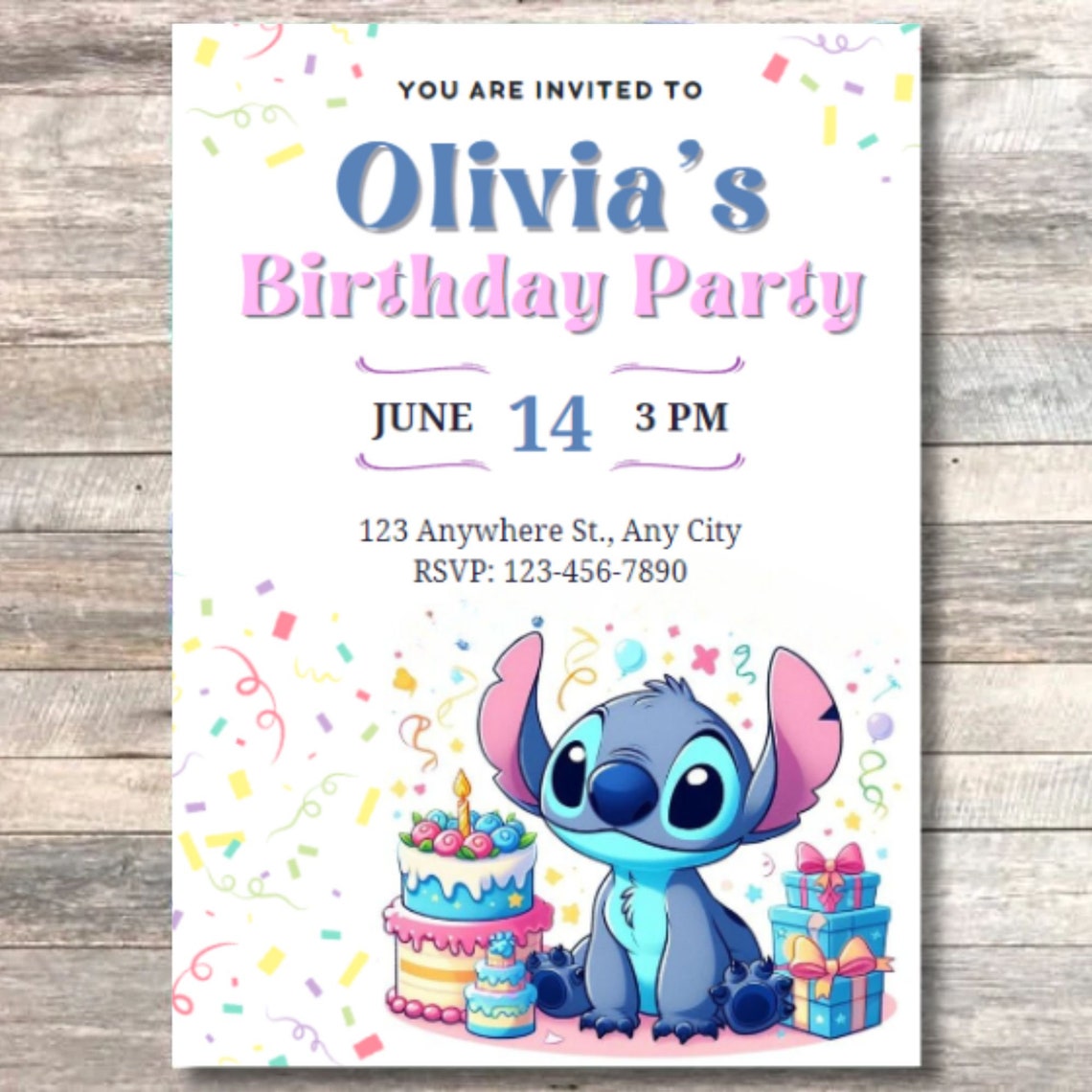 Stitch Birthday Invitation Template | Full Customizable on Canva ...