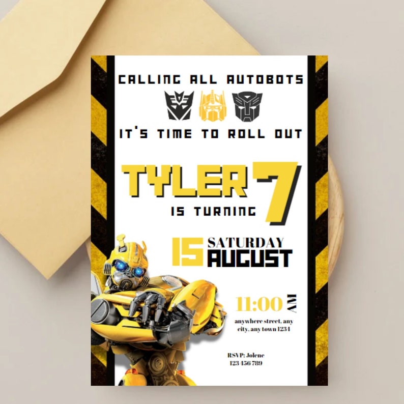 Transformers Birthday Invitation | Customizable and Printable Template ...