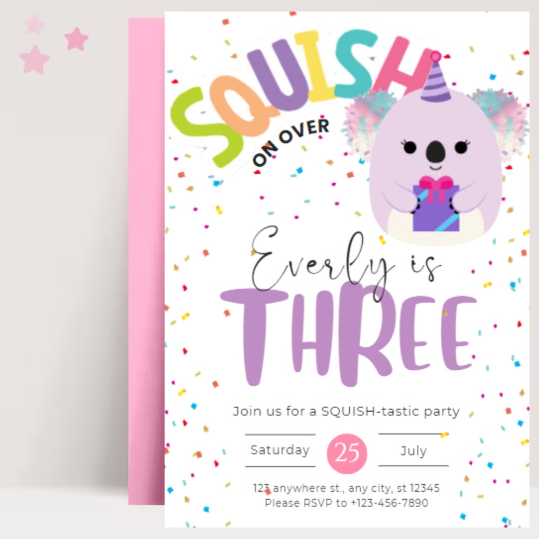 Squishmallow Birthday Invitation, Squishy Invitation, Squishmallow ...