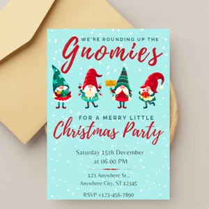 Editable Christmas Party Invitation, Christmas Invitation, Rounding up ...