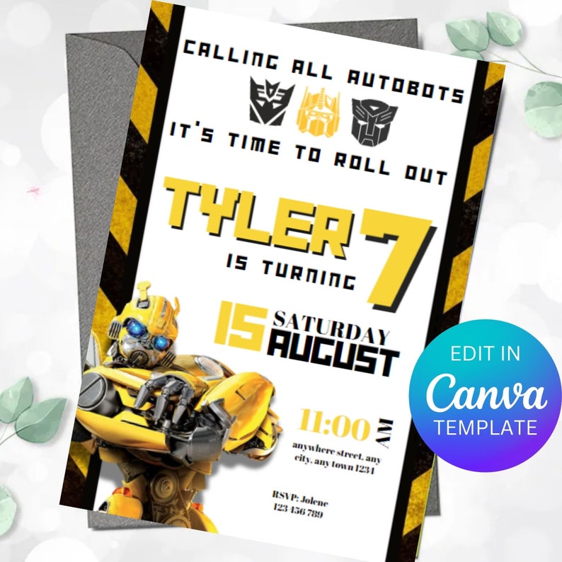 Transformers Birthday Invitation | Customizable and Printable Template ...