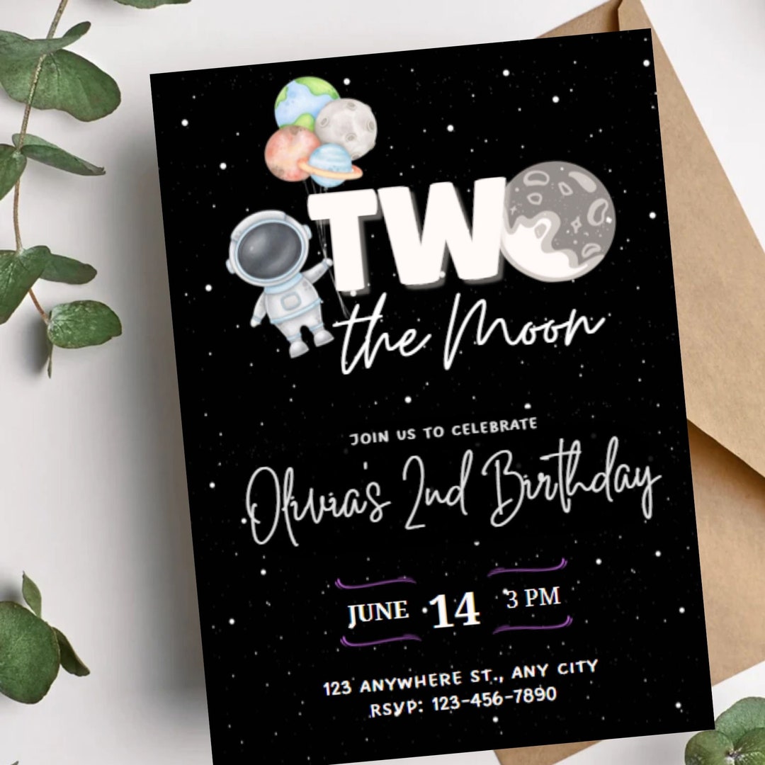 Invitación de cumpleaños de dos la luna, invitación de cumpleaños del ...