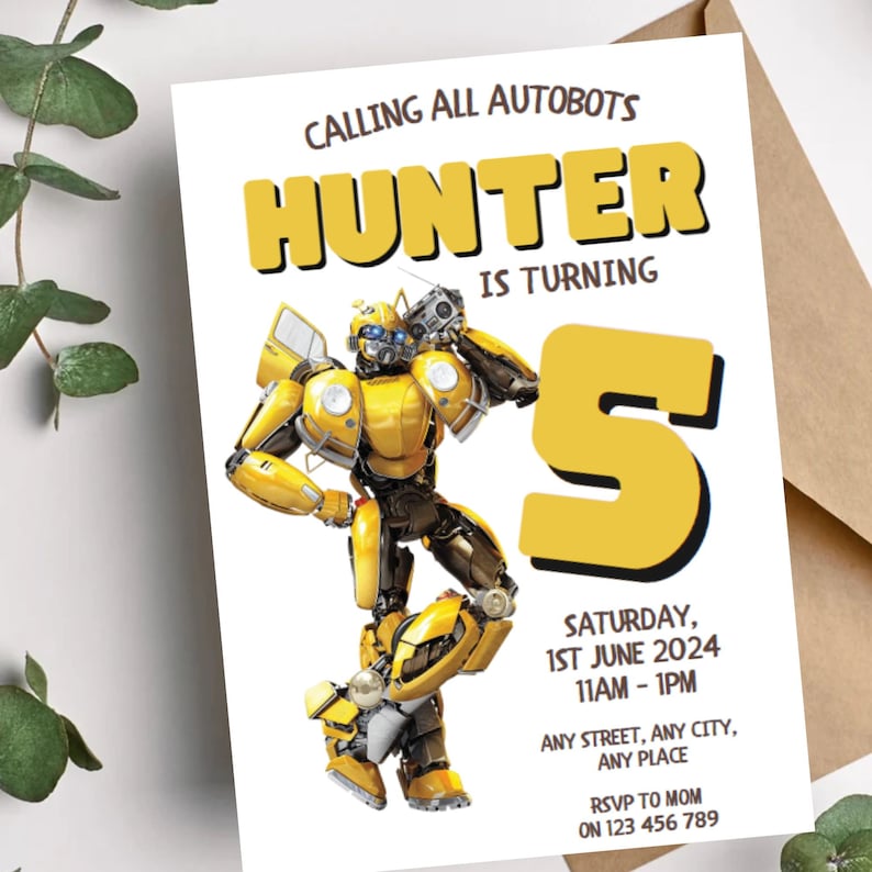 Transformers Birthday Invitation | Customizable and Printable Template ...