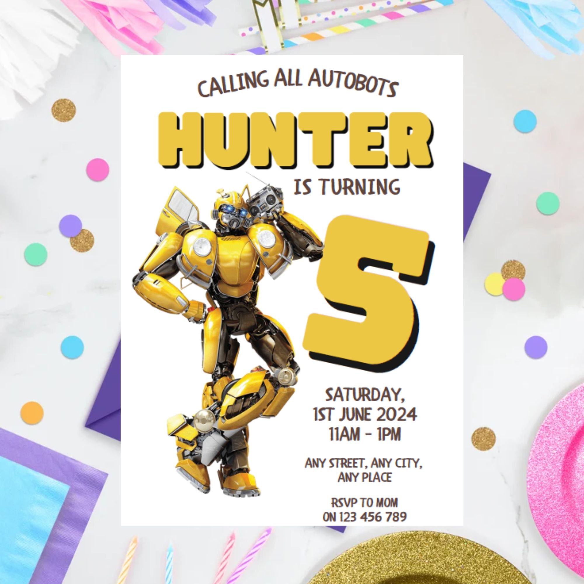 Transformers Birthday Invitation | Customizable and Printable Template ...