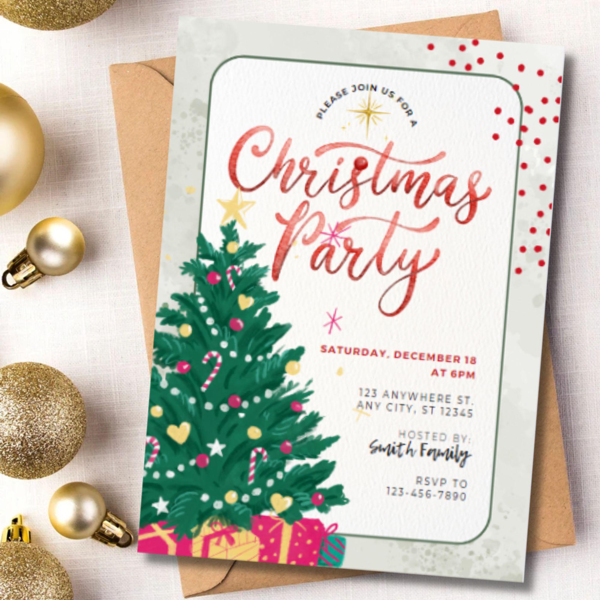 Editable Christmas Party Invitation, Christmas Invitation, Christmas ...