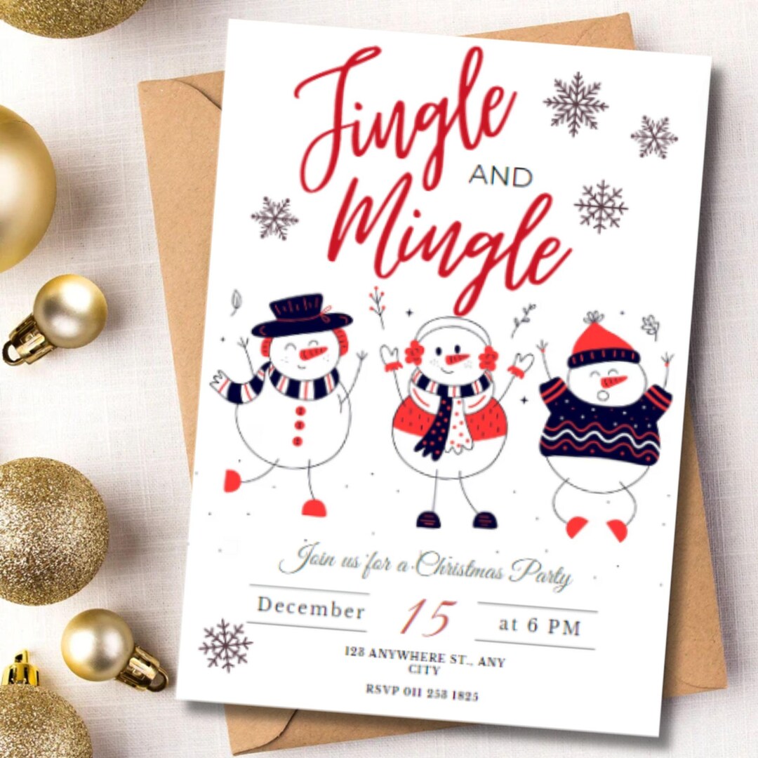 Editable Snowman Christmas Party Invitation (printable) - Etsy