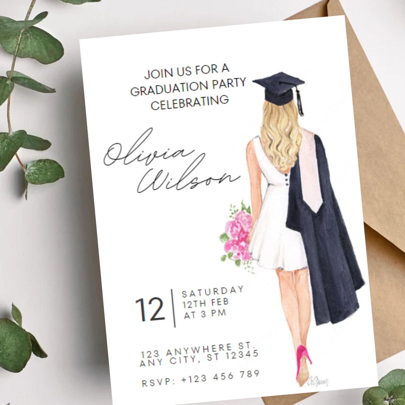 Graduation Party Invitation Template, Editable, Customizable, Print or ...